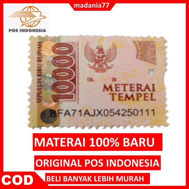 Materai 10000 10ribu Asli Baru Original 100% Kantor Pos Indonesia ...