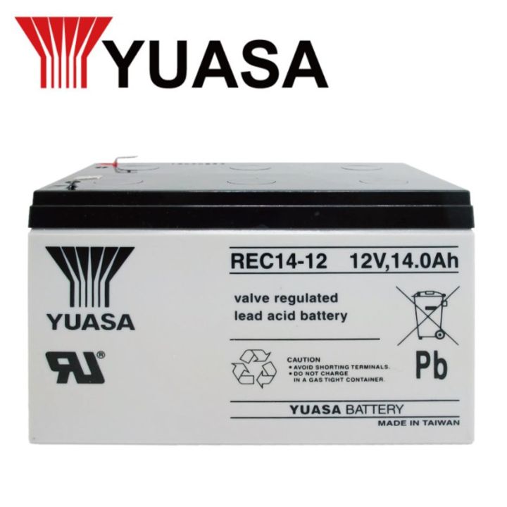 Yuasa 12v 14Ah SLA Rechargeable Battery REC14-12 Valve Regulated Sealed Lead-Acid Battery 12 ...