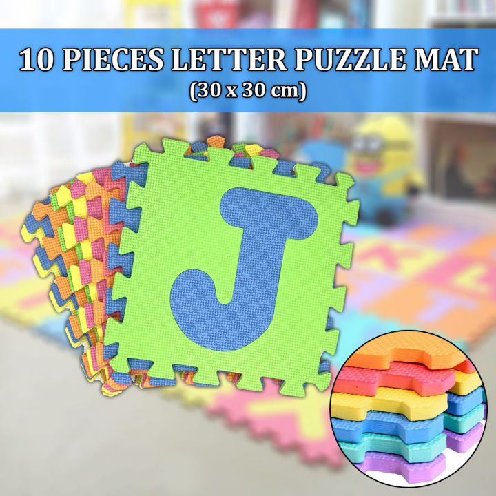 Alphabet ABC Puzzle Mat 30 x 30 cm 10 Pcs Plastic Baby Playing Puzzle ...