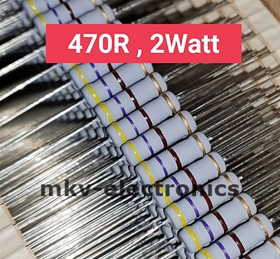 (20ตัว) 470R , 470โอห์ม 5% Metal Oxide Film Resistor 2Watt 2วัตต์ รีซิส ...