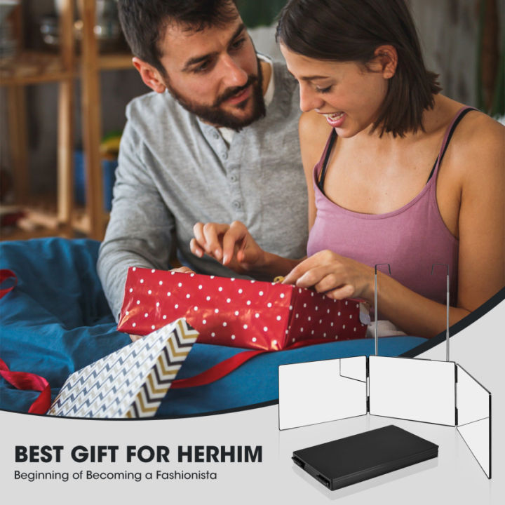 Adjustable & Foldable Portable Trifold Mirror with Height Retractable ...