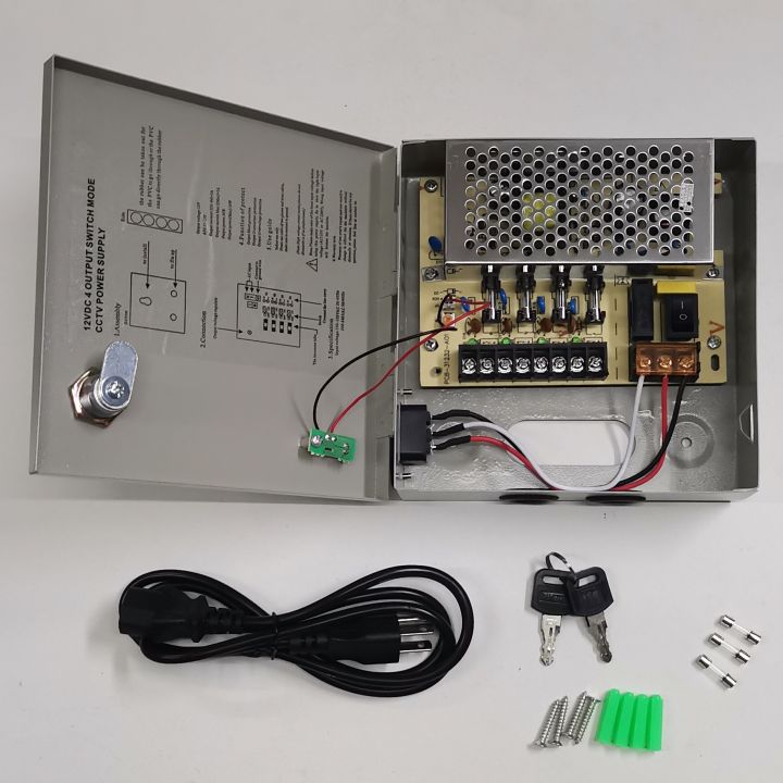 CCTV 4 / 8 / 16 Channel CH Centralized Distributed Power Supply with Box / Metal Enclosure ...
