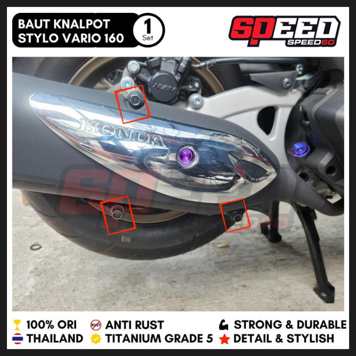 Baut Arm Knalpot Honda Stylo PCX Vario ADV 150 160 Baut Titanium Grade 5 Probolt Thailand King ...