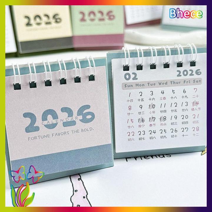 Bhece 2026ปฏิทินตั้งโต๊ะขนาดเล็กแบบเรียบง่าย, ปฏิทินตั้งโต๊ะแบบม้วน ...
