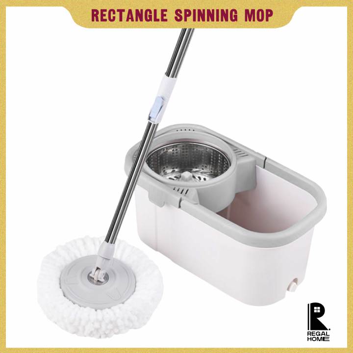 Rectangle White Magic Spinning Mop 360 Degree Easy Cleaning Mop New ...