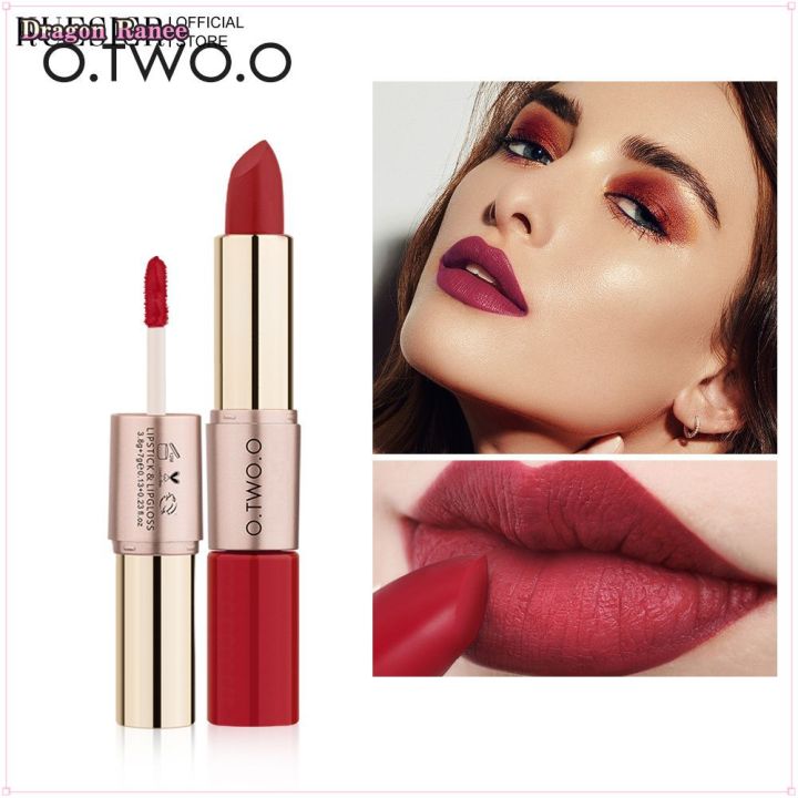 Dragon Ranee O.TWO.O 12 Colors Matte Lipstick Lip gloss 2 in 1 ...