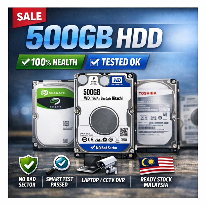 500GB 2.5” SATA HDD – 100% Health – Seagate / WD / Toshiba – Laptop ...