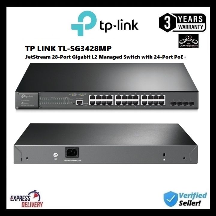 TP LINK TL-SG3428MP JetStream 28-Port Gigabit L2 Managed Switch with 24-Port PoE+ | Lazada
