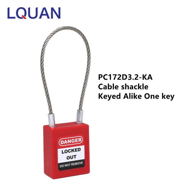 Lquan Pad Locks 175mm Stainless Steel Cable Wire Shackle Safety Padlock ...