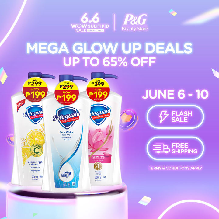 Safeguard Body Wash Pure White Lemon Fresh With Vitamin C Floral