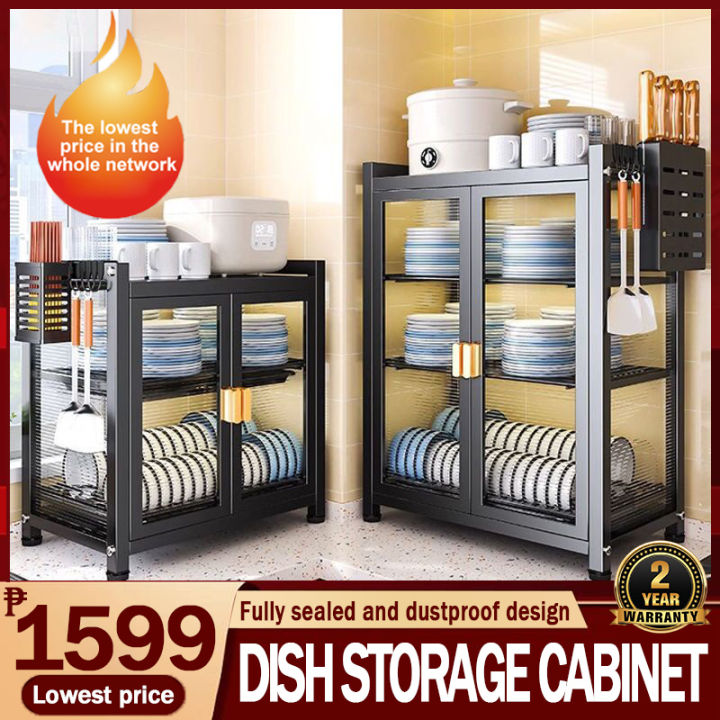 2/3-Tier Dish Rack Cabinet Organizer Dish Cabinet Countertop Storage ...