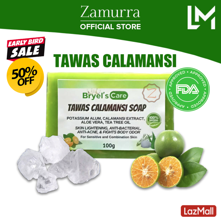 100% PURE TAWAS CALAMANSI Soap 100g with ALOE VERA and HIMALAYAN PINK ...
