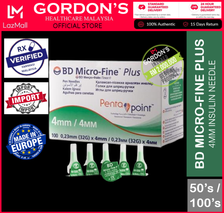 BD Mircofine Micro Ultra Fine Plus Micro-fine Pen Pro Needles 4mm 100's ...
