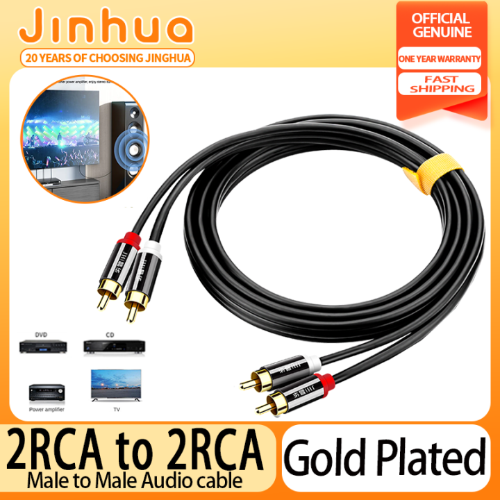Jinhua 2RCA To 2RCA male to male audio cable Stereo Gold Plated Cable ...