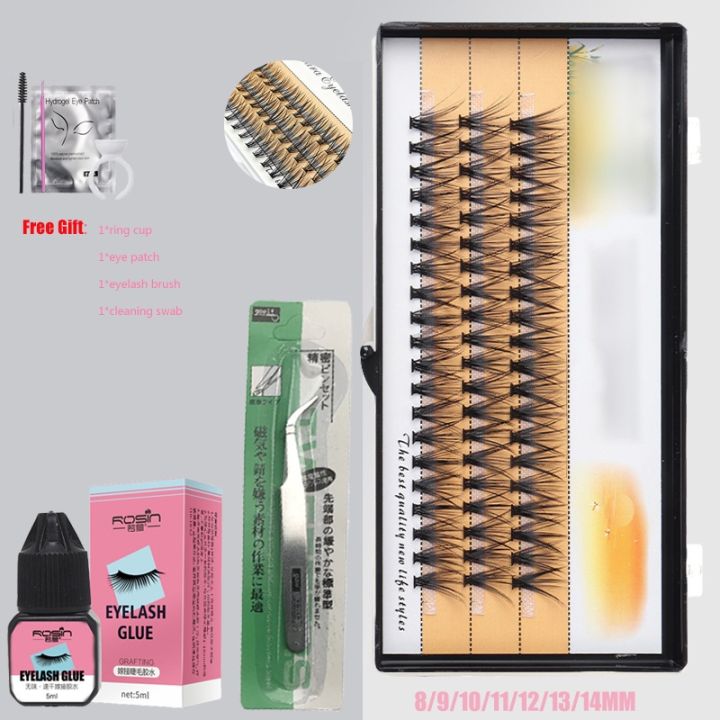 10D 20D Hot Melt Hair Grafting False Eyelashes C Curl Cluster Eyelash ...