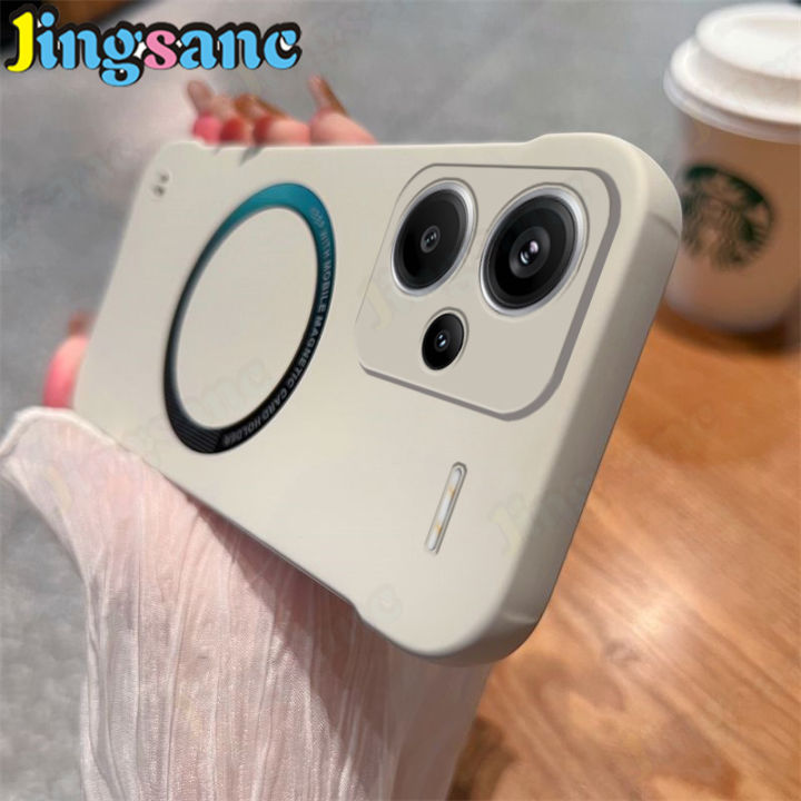 Jingsanc Magsafe Wireless Charging White Case For Xiaomi Redmi Note 13 ...