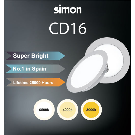 SIMON - CD16 LED Downlight Round Recessed SIRIM Approved [1 Year ...
