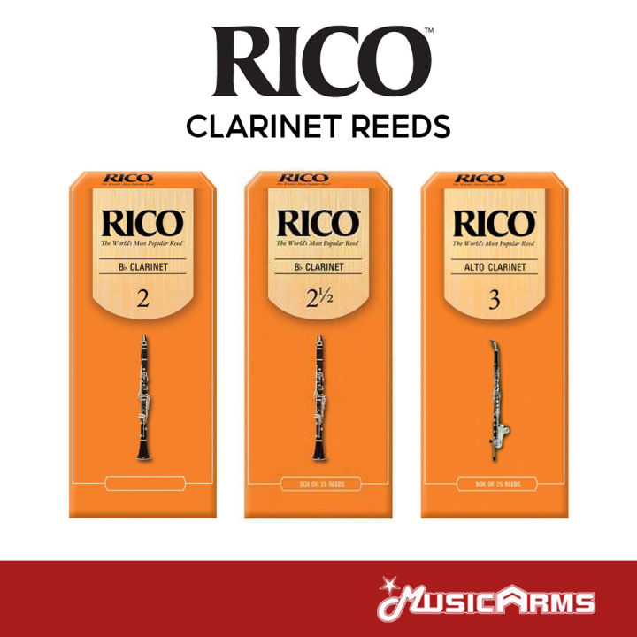 Rico Clarinet Reeds ลิ้นคาริเน็ต เบอร์ 2 I 2½ I 3 (ราคาต่อชิ้น ...