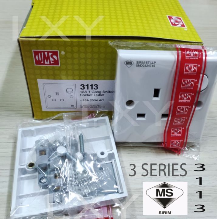 UMS 3113 13A 1 Gang SP Switched Socket Outlet | Lazada