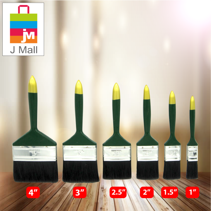 (1PC) 1"/1.5"/2"/2.5"/3"/4" MH-680 PAINT BRUSH GREEN HANDLE/ HL6422 RED ...