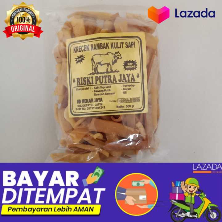Aim - Kerupuk/Krecek Rambak Sapi Mentah 1 kg Camilan Diett Potongan ...