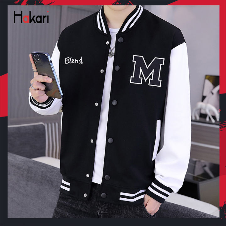 HAKARI Jacket Coat Men's Men's Fashion Ins Color Matching Korean Casual ...