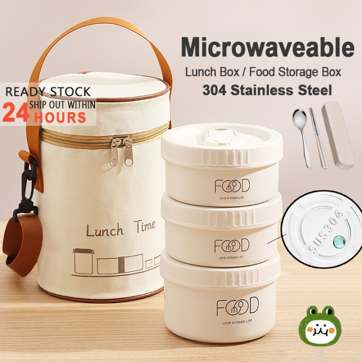 Stainless steel compartment lunch box children primary school students ...