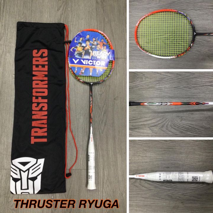 Victor Thruster Ryuga (TK-RYUGA) Flame Red Badminton Racket 4U G5 88g ...