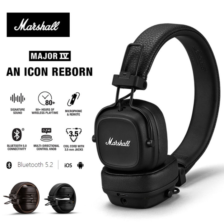 【6 Month Warranty】Marshall MAJOR IV Bluetooth Headphone Bass Wireless ...