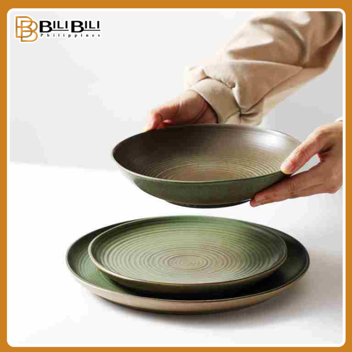 BILI.PH Curve Round Multi Shapes Plates Vintage Stoneware Ceramic ...