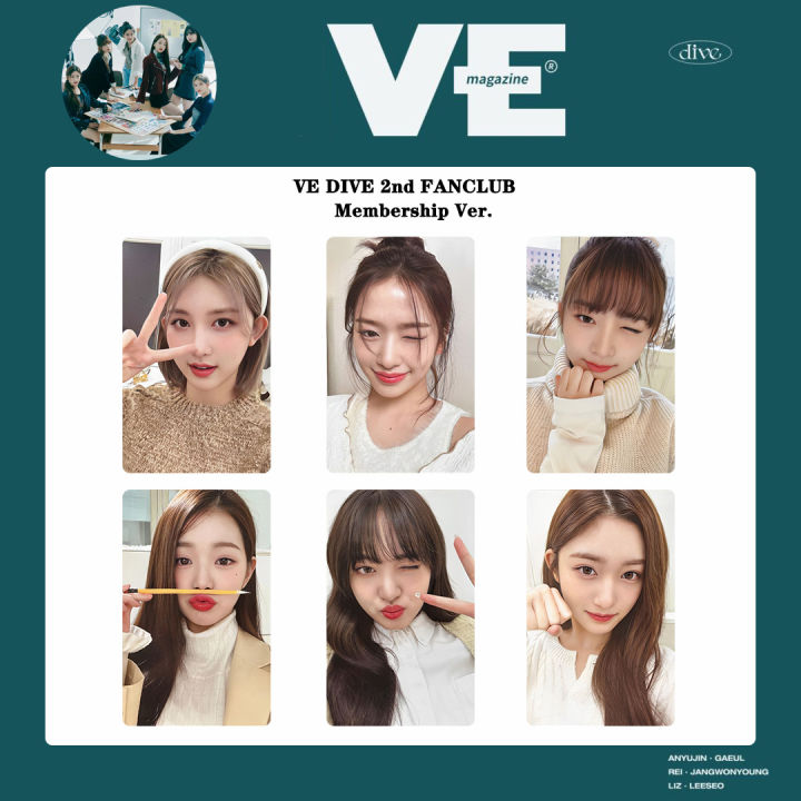 IVE Dive Dive 2nd รุ่นสมาชิกคลับ Photocards Yujin Gaeul Rei Liz Leeseo Wonyoung Lomo การ์ด6ใบต่อ ...