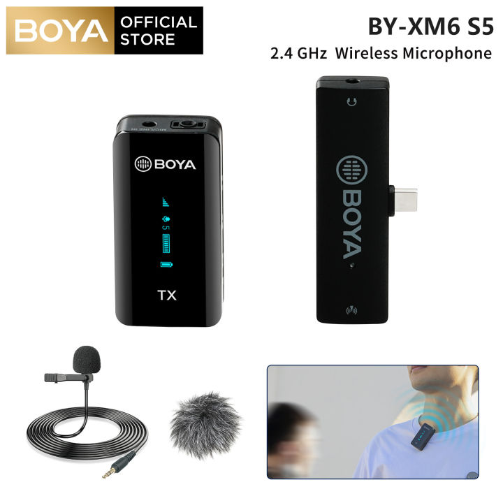 BOYA BY-XM6 S1 S2 2.4Ghz Wireless Lavalier Mic Microphone System Up ...