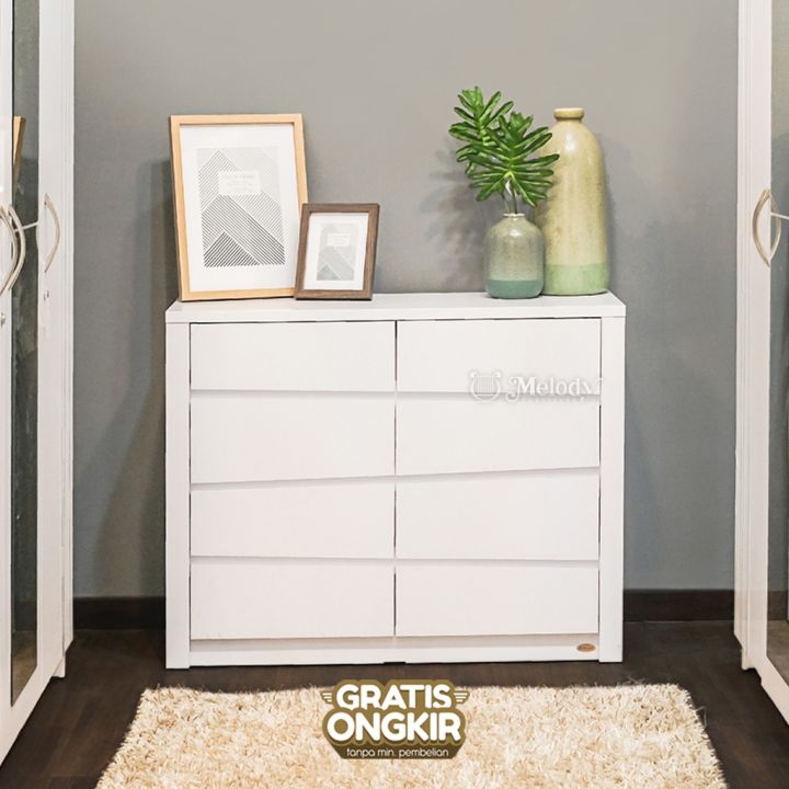 Melody Furniture - Lemari Serbaguna Buffet Sideboard Kabinet Oasis Chest - White Glossy | Lazada ...