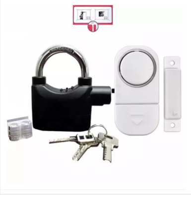WISER Alarm Padlock for Door/Motor/Bike/Car 110 db Anti-Theft Security ...