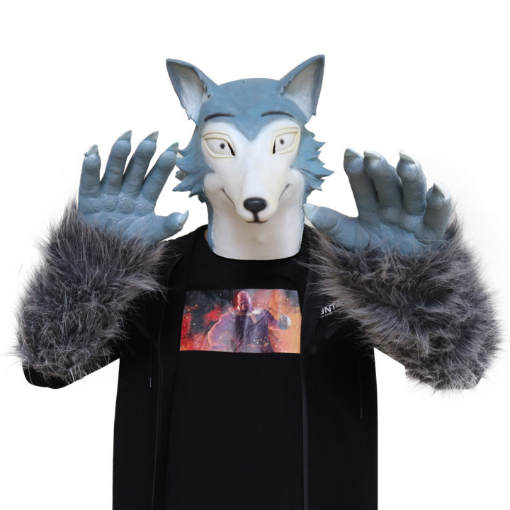 สัตว์ Rhapsody BEASTARS Gracie Wolf Seluruh Wajah หน้ากากคอสเพลย์ฮา ...