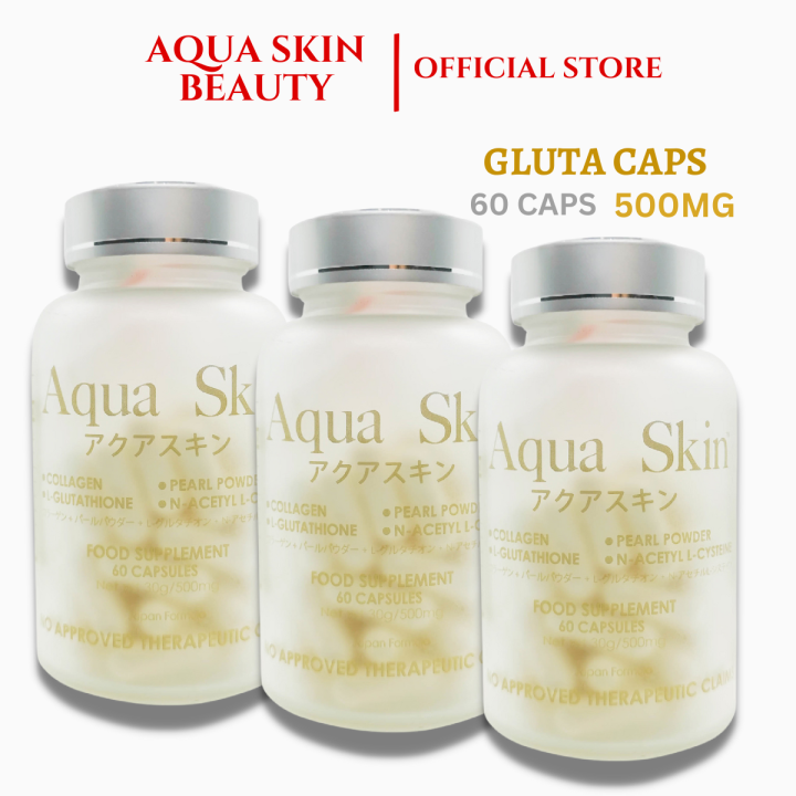 Aqua Skin Glutathione Gluta Caps Bundle Collagen NAC Whitening Anti ...