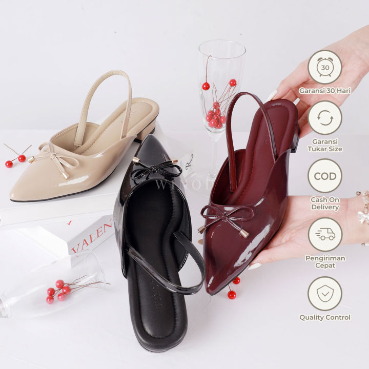 WINOD Ziva Mules Wanita / Sepatu Kerja / Sepatu Slip On Casual / Sepatu ...