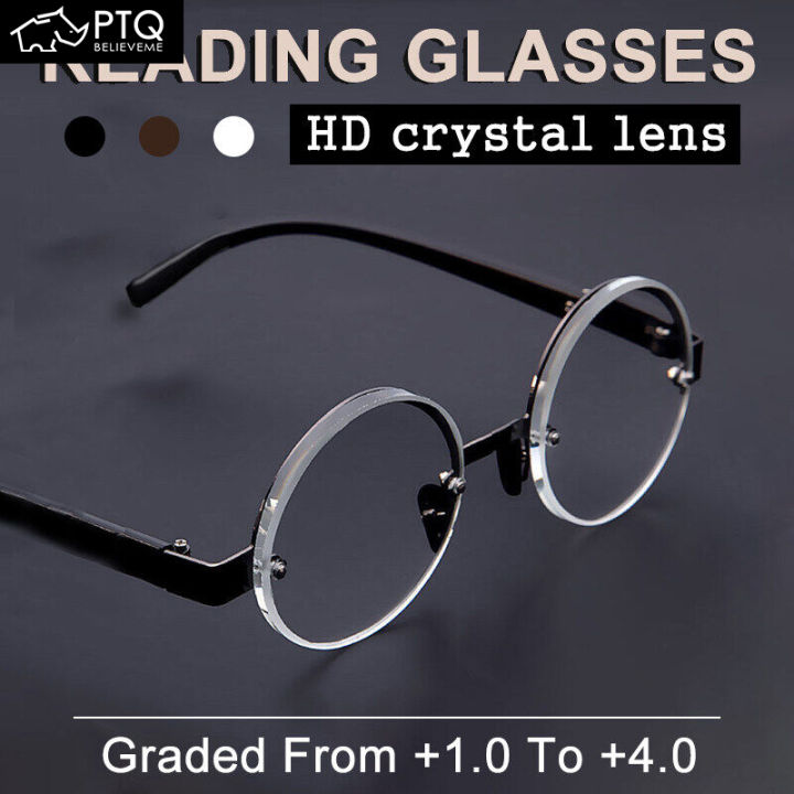 PTQ แว่นตา HD ทรงกลมสำหรับแว่นกันแดดสไตล์เรโทรแว่นตาอ่านหนังสือป้องกัน ...
