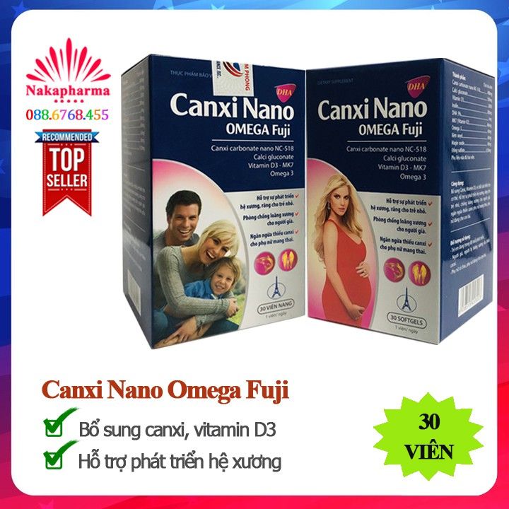 Canxi Nano Omega Fuji – Bổ sung vitamin D3 và canxi, giúp xương răng ...
