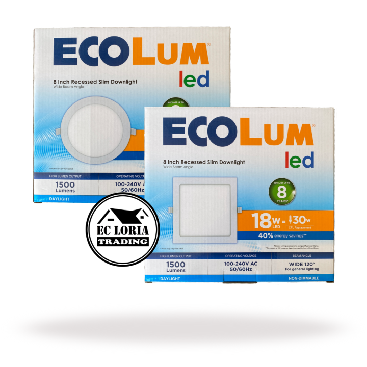 Ecolum 8 Inch Recessed Slim Downlight 18W | Lazada PH
