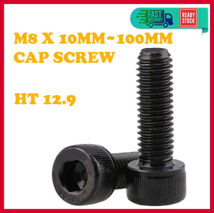 M8 Socket Cap Screw M8 X 10MM~100MM High Tensile Hex Nut Washer 12.9 ...