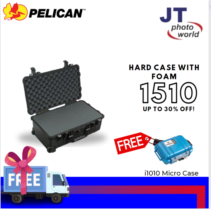 PELICAN 1510 with foam, black with FREE PELICAN i1010 for iPod | Lazada PH