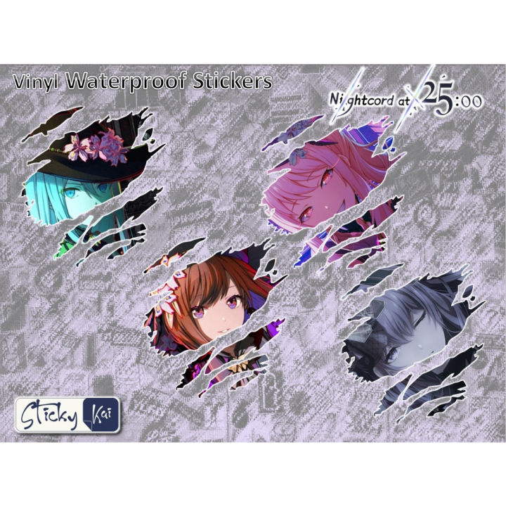 Project Sekai Scratch Design Waterproof Sticker - 25-ji, Nightcord de ...
