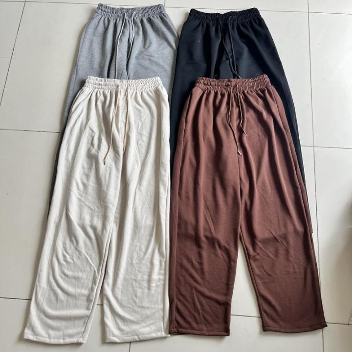 Plain cotton straight cut pants by KJK Boutique one pocket | Lazada PH