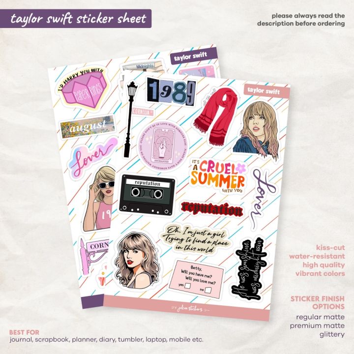 **STICKER SHEET** Taylor Swift | Lazada PH