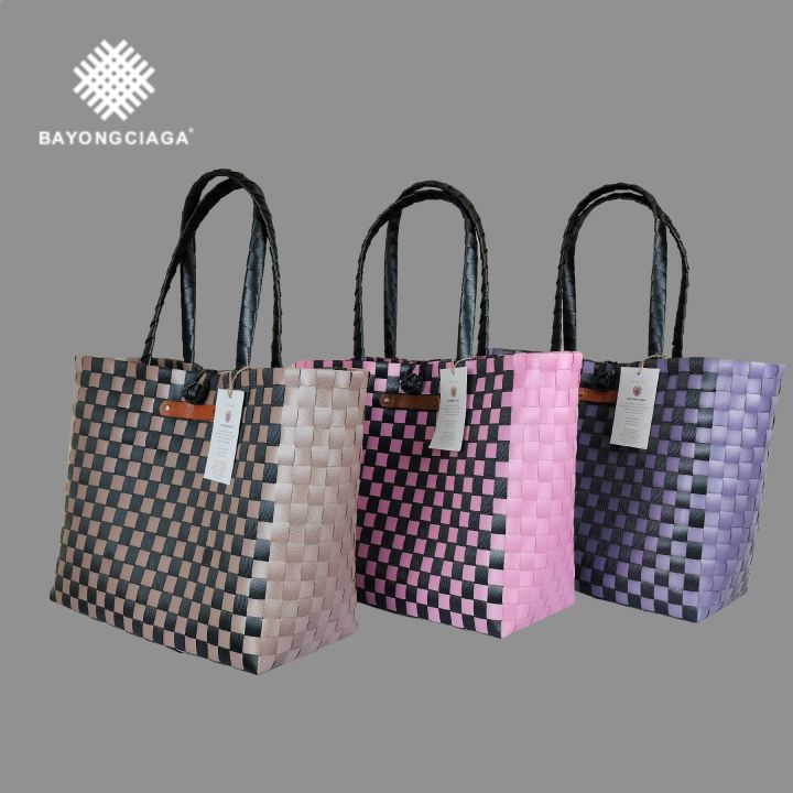 Bayongciaga Classic Luxe Checkered Bayong Shoulder Top Handle Bayong ...
