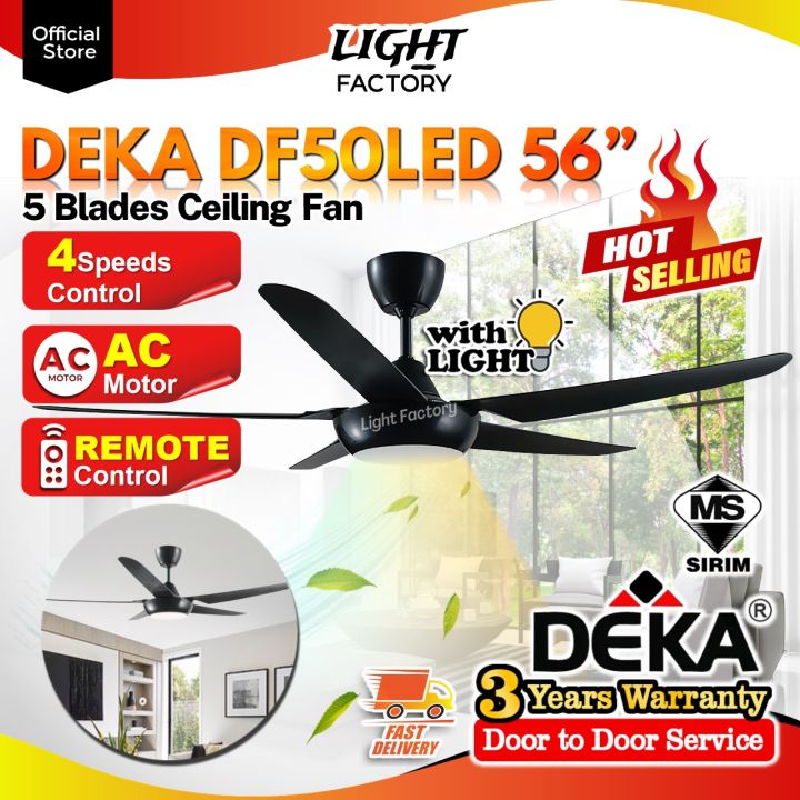 DEKA DF50LED 56" / ECOLUXE ECO-515 56 Inches 5 Blades Remote Control ...