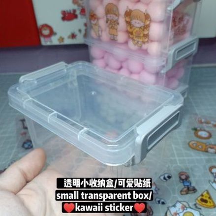 [READY STOCK]transparent small storage box/kawaii sticker/透明小收纳盒/可多层叠放 ...