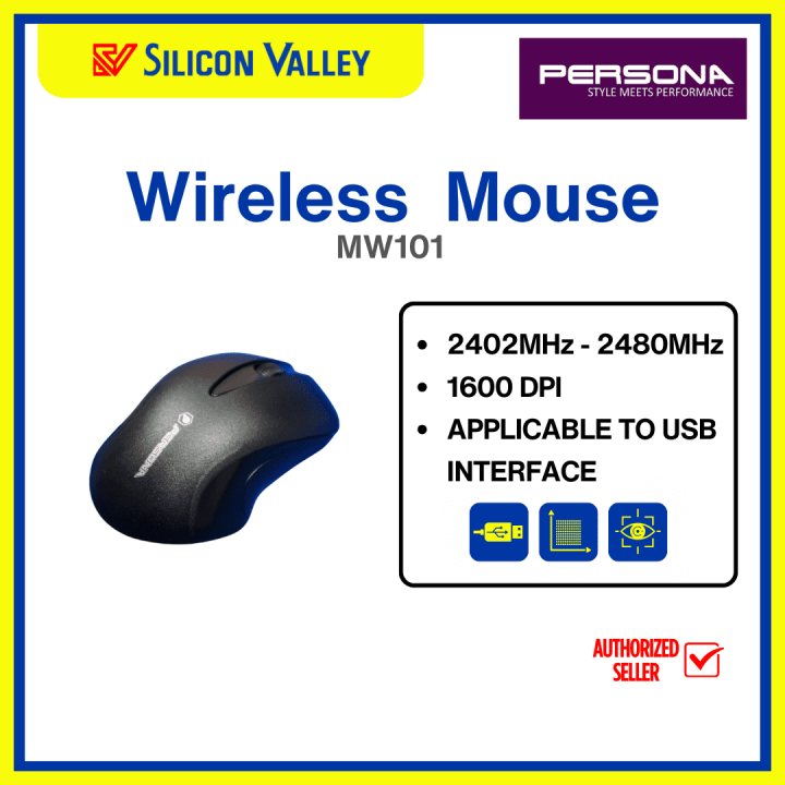 PERSONA Wireless Mouse MW101 | 2402MHz-2480MHz | 1600DPI | 1.5V ...