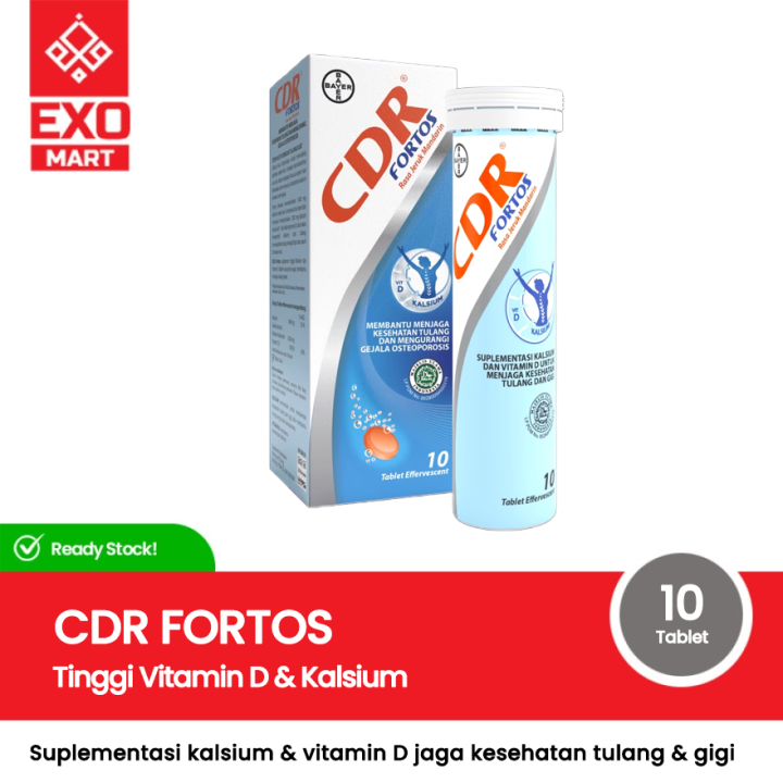 CDR FORTOS 10 Tablet Effervescent - Ekstra Vitamin D & Kalsium Jaga ...